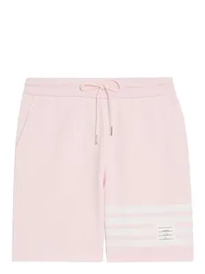 Thom Browne Striped Ribbed Cotton Shorts - Baby Pink
