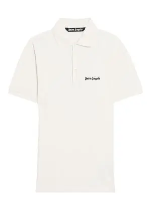 Palm Angels Embroidered Cottonpiqué Polo Shirt - Off-white