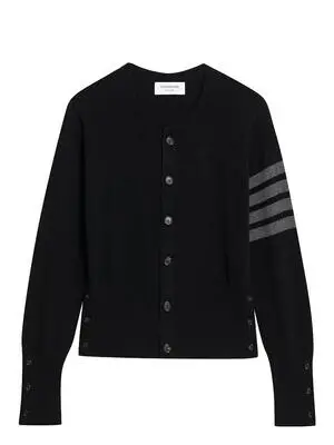 Thom Browne Striped Cashmere Cardigan - Black