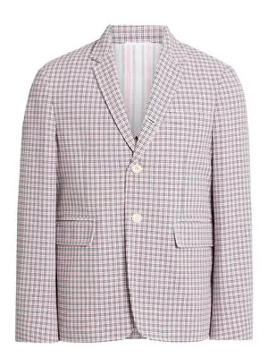 Thom Browne Checked Cottonblend Blazer - Red