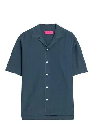 THE ELDER STATESMAN Cotton And Silkblend Jacquard Shirt - Slate Blue