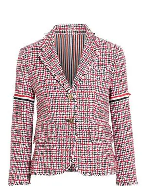Thom Browne Checked Cotton-tweed Blazer - Red