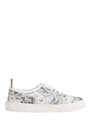 Thom Browne Printed Canvas Sneakers - Charcoal