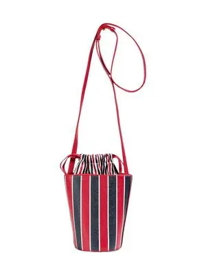 Thom Browne Striped Pebbled-leather Crossbody Bag - Red