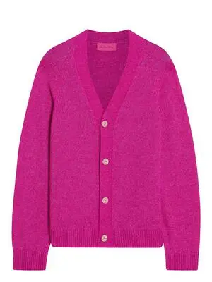 THE ELDER STATESMAN Nimbus Cashmere And Cotton-blend Cardigan - Magenta