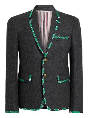 Thom Browne Striped Wool Blazer - Dark Gray