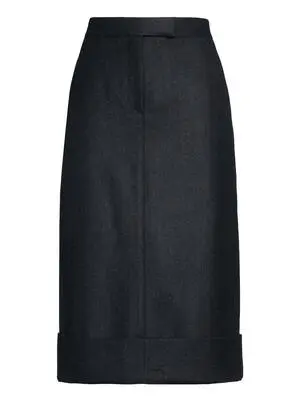 Thom Browne Wool-flannel Midi Skirt - Charcoal