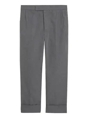 Thom Browne Tapered Woven Trousers - Anthracite