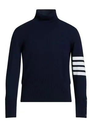Thom Browne Striped Cashmere Turtleneck Sweater - Midnight Blue