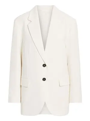 Brunello Cucinelli Cotton And Linen-blend Twill Blazer - Ecru