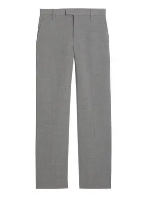 Brunello Cucinelli Grain De Poudre Wool Straight-leg Pants - Gray