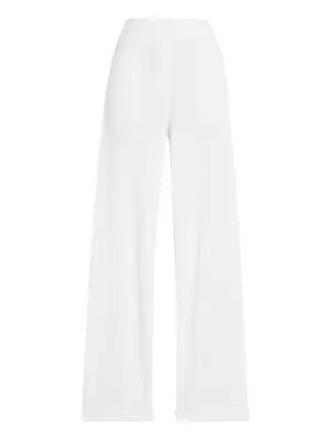 Brunello Cucinelli Ribbed Cotton Straight-leg Pants - White