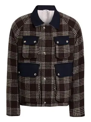 Thom Browne Checked Wool-tweed Jacket - Chocolate