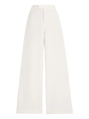 Brunello Cucinelli Cotton And Linen-blend Twill Wide-leg Pants - Off-white