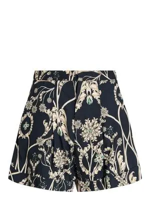 Agua Bendita Toronjil Gema Printed Twill Shorts - Midnight Blue