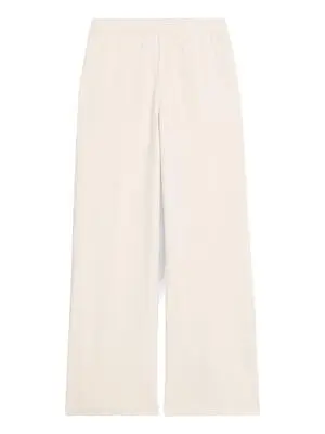 Brunello Cucinelli Wool, Cashmere, And Silk-blend Wide-leg Pants - Ecru