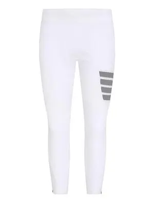 Thom Browne Cropped Striped Stretch Tights - White