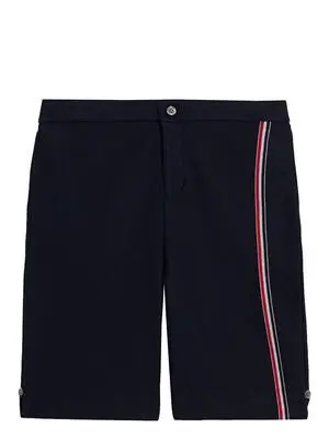Thom Browne Striped Cotton Shorts - Navy