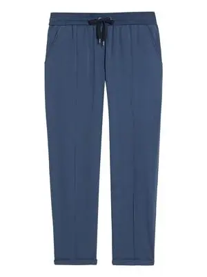 Brunello Cucinelli Bead-embellished Terry Track Pants - Navy