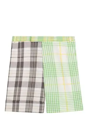 Thom Browne Checked Cotton-tweed Shorts - Light Green