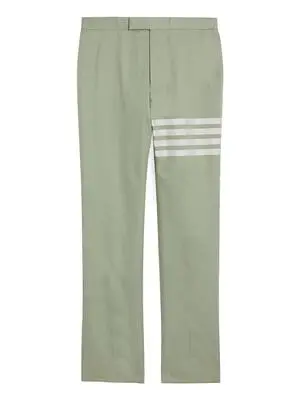 Thom Browne Striped Cotton-twill Trousers - Grey Green