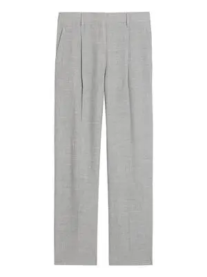 Brunello Cucinelli Linen And Wool-blend Straight-leg Pants - Light Gray