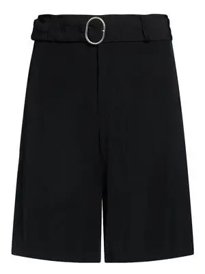 JIL SANDER Belted Woven Shorts - Black