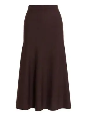 Gabriela Hearst Wool, Cashmere, And Silk-blend Midi Skirt - Chocolate