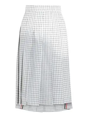 THOM BROWNE Checked Wool Midi Skirt