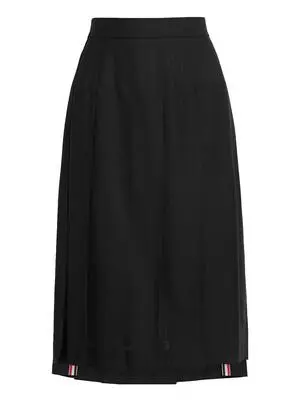 Thom Browne Grain De Poudre Wool Midi Skirt - Black