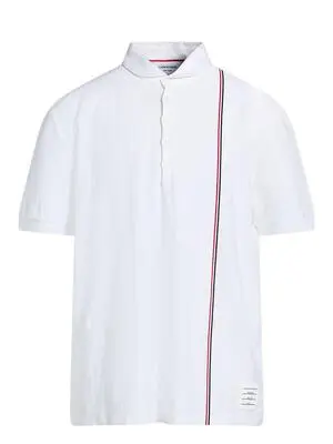 Thom Browne Striped Cottonjersey Polo Shirt - White