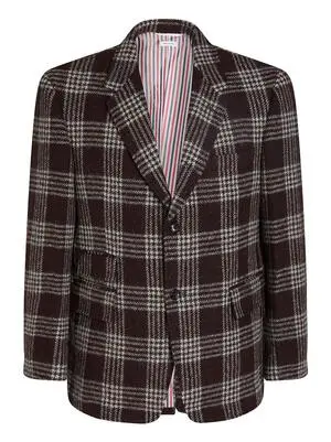 Thom Browne Checked Wooltweed Blazer - Dark Brown