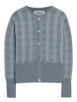 THOM BROWNE Checked Cashmere Cardigan