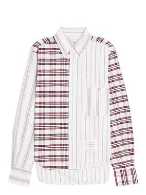 Thom Browne Printed Cotton Oxford Shirt - White