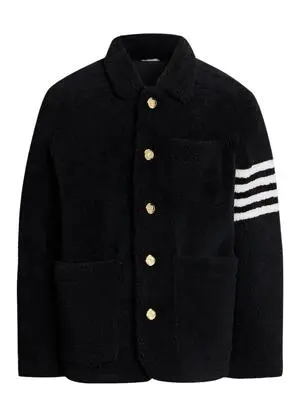 Thom Browne Striped Shearling Jacket - Midnight Blue