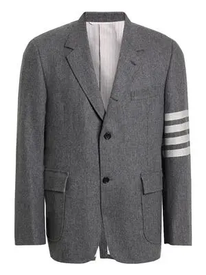 Thom Browne Striped Wool And Cashmereblend Felt Blazer - Anthracite