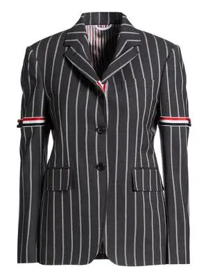 Thom Browne Striped Wool Blazer - Dark Gray