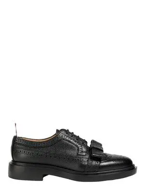Thom Browne Pebbled Leather Brogues With Bow Detailing - Black