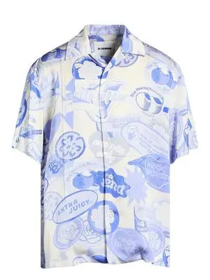 JIL SANDER Printed Crepe De Chine Shirt - Light Blue