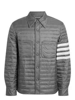 Thom Browne Striped Quilted Shell Down Overshirt - Anthracite