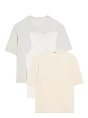 JIL SANDER Set Of Three Cottonjersey Tshirts - Off-white