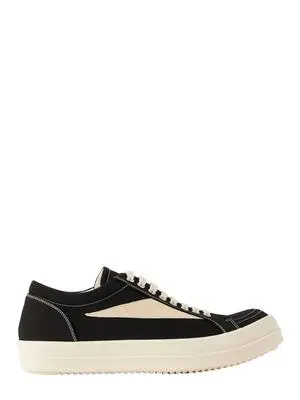 Rick Owens Suede-trimmed Denim Sneakers - Black