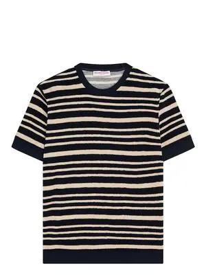 Orlebar Brown Solun Striped Cottonterry Tshirt - Midnight Blue