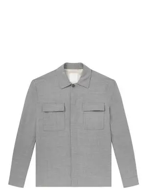 Eleventy Wool-blend Flannel Overshirt - Gray