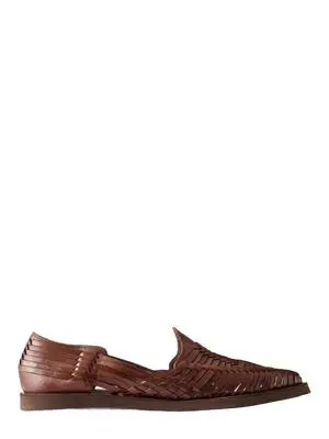 YUKETEN Alejandro Woven Leather Huarache Sandals - Brown