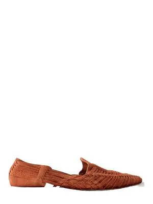 YUKETEN Alejandro Woven Suede Huarache Sandals - Brown