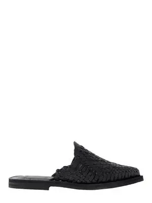 YUKETEN Polanco Woven Leather Mules - Black