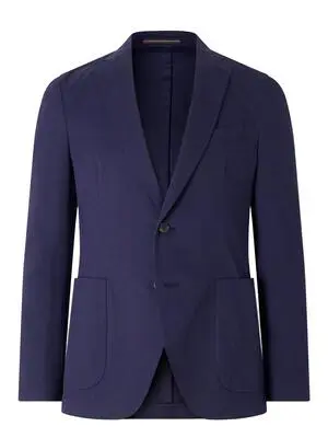 SLOWEAR Cotton-blend Suit Jacket - Blue