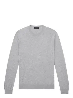 SLOWEAR Slim-fit Cotton And Silk-blend Sweater - Gray