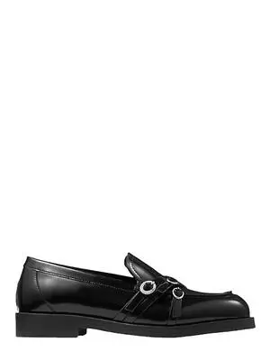 JIMMY CHOO Kalia Polished Leather Loafers - Black